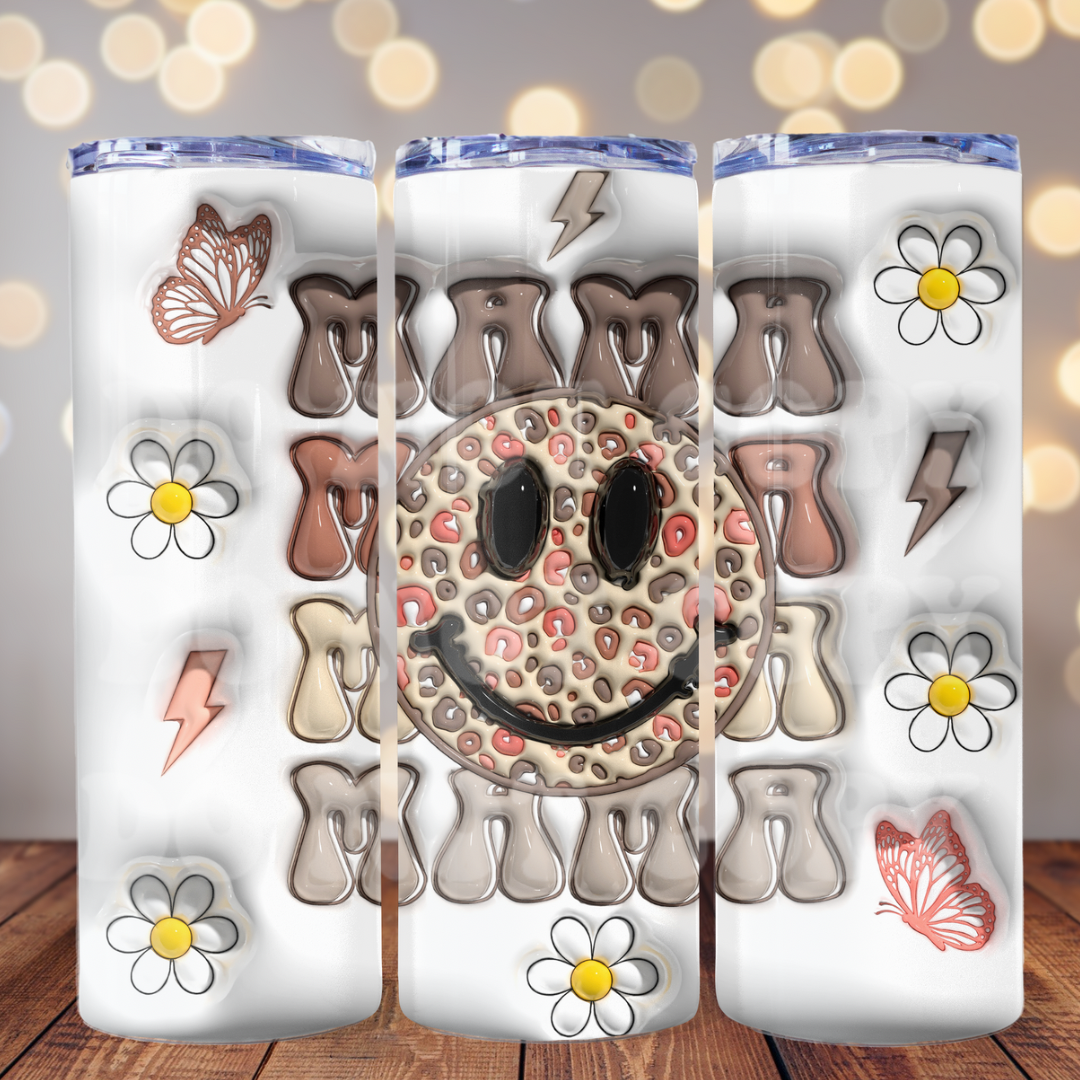 Mama Happy Face 3D 20 oz Skinny Tumbler Sublimation Transfer – Brix ...